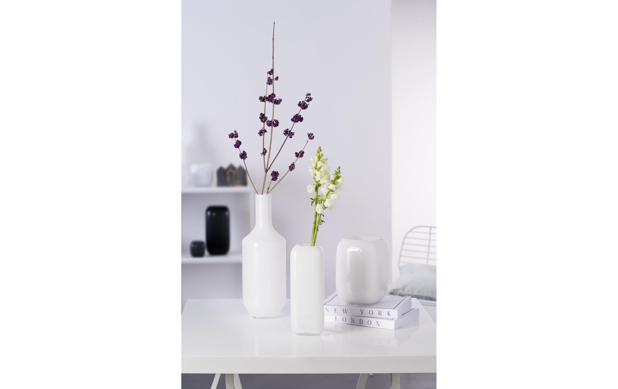 Leonardo Vase Milano Weiss, 39 cm – Glasdeko