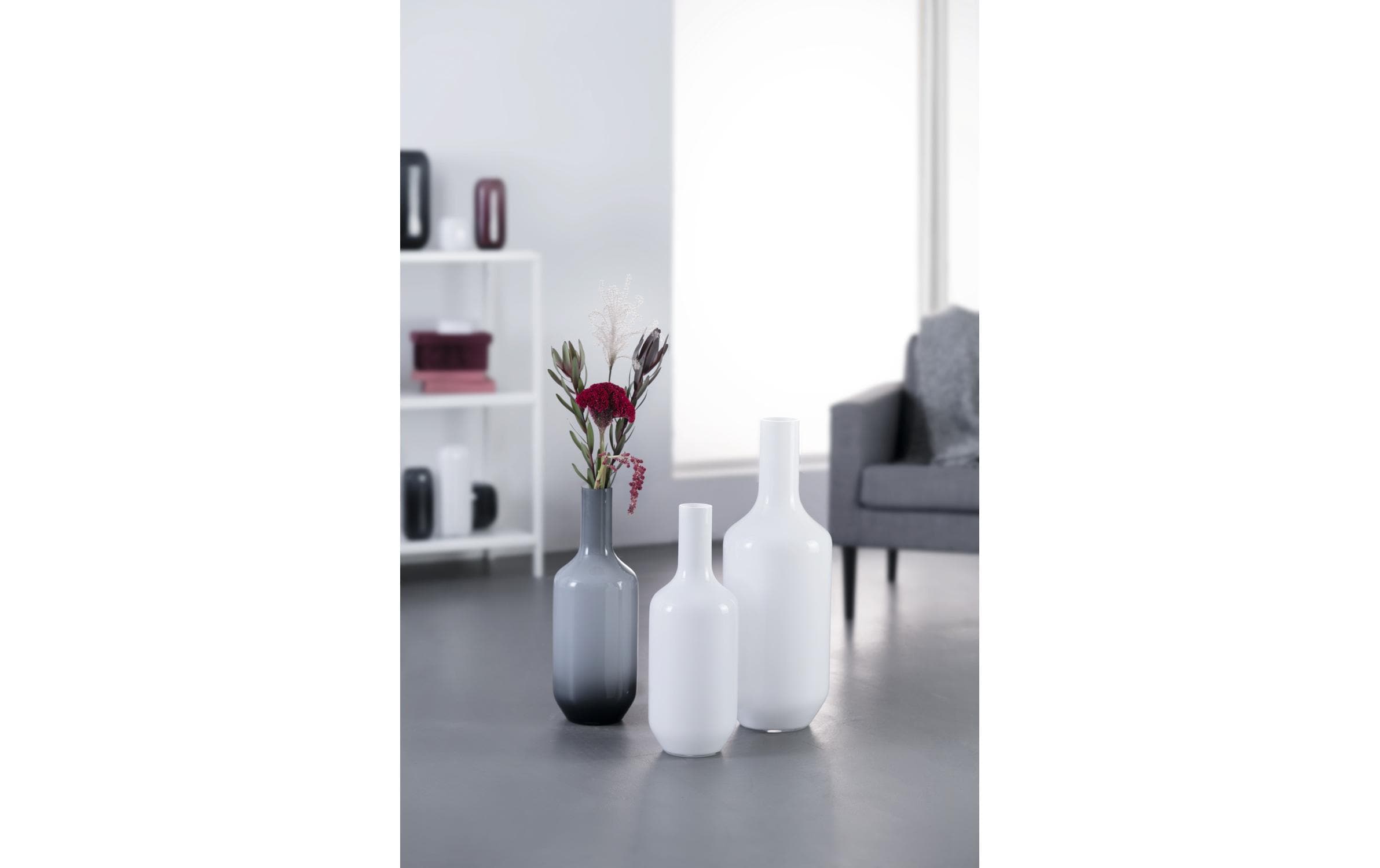 Leonardo Vase Milano Weiss, 50 cm – Glasdeko